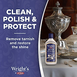 Wright's Silver Cleaner and Polish - 7 Ounce (2 Pack) Ammonia-Free - Use on Silver, Jewelry, Antique Silver