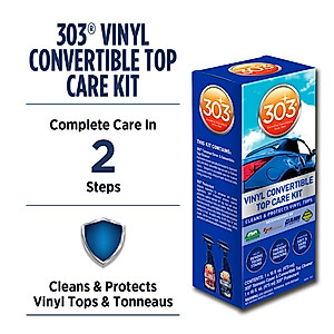 303 Convertible Vinyl Top Cleaning and Care Kit - Cleans And Protects Vinyl Tops - Includes 303 Tonneau Cover And Convertible Top Cleaner 16 fl. oz. + 303 Automotive Protectant 16 fl. oz., (30510)