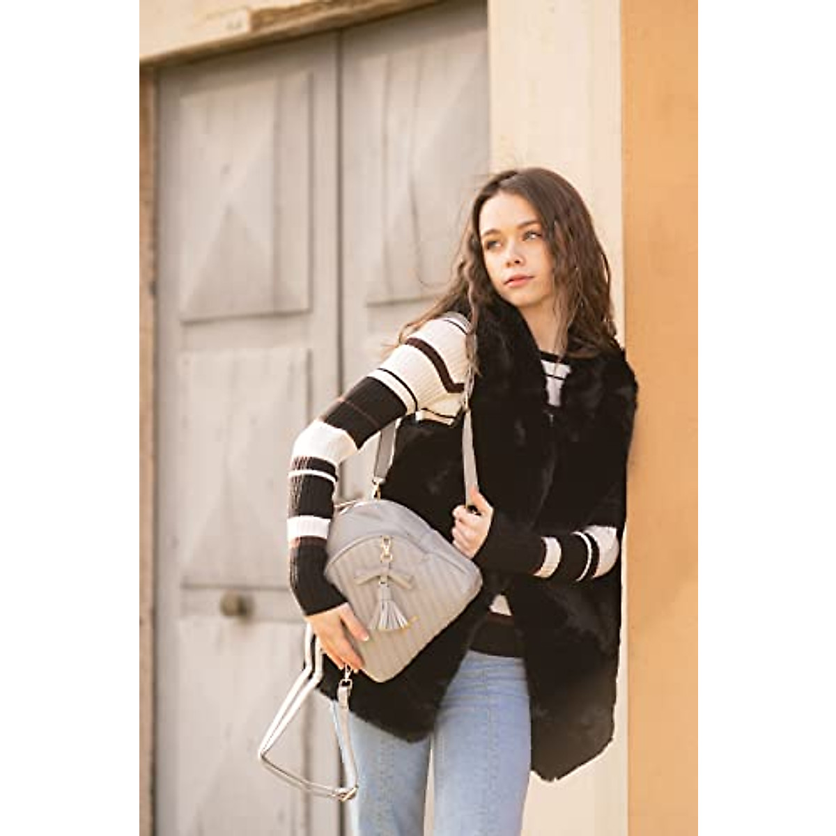 Missnine Mini Backpack for Women Cute Small Backpack Purse Girls PU Leather Tassel Bookbag Designer Satchel Bags