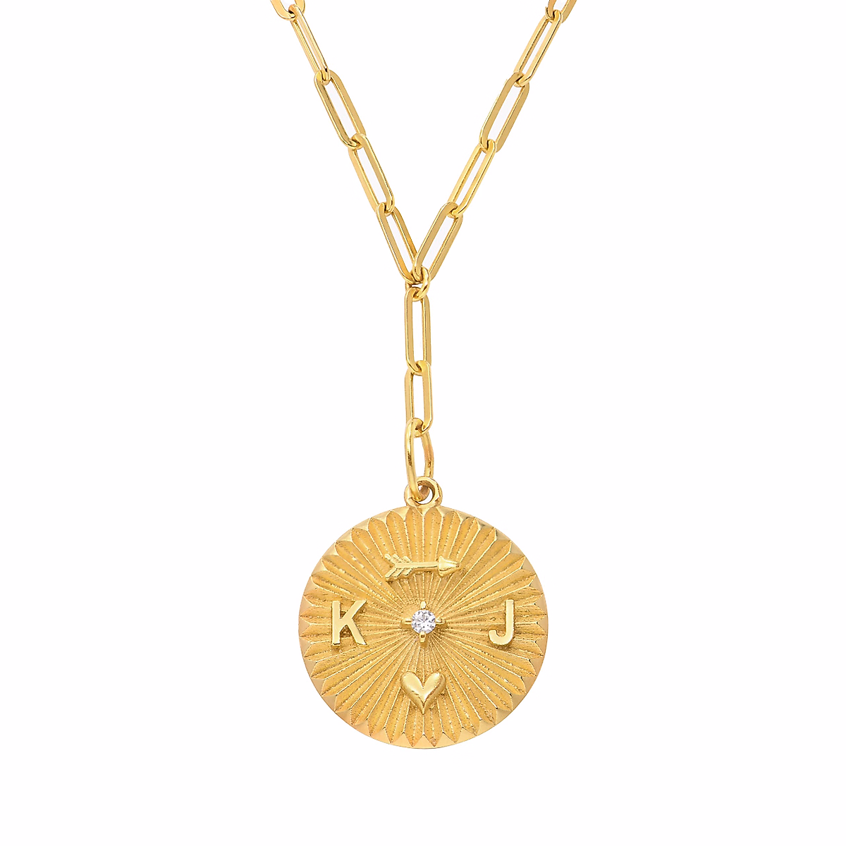 Oak & Luna - Personalized Tyra Medallion Collection with Diamond Option - Designer Gift for Her, Women, Wife - Luxury Jewelry for Mother's Day, Christmas, Anniversary (Initial Medallion - Gold Vermeil, With Diamond)