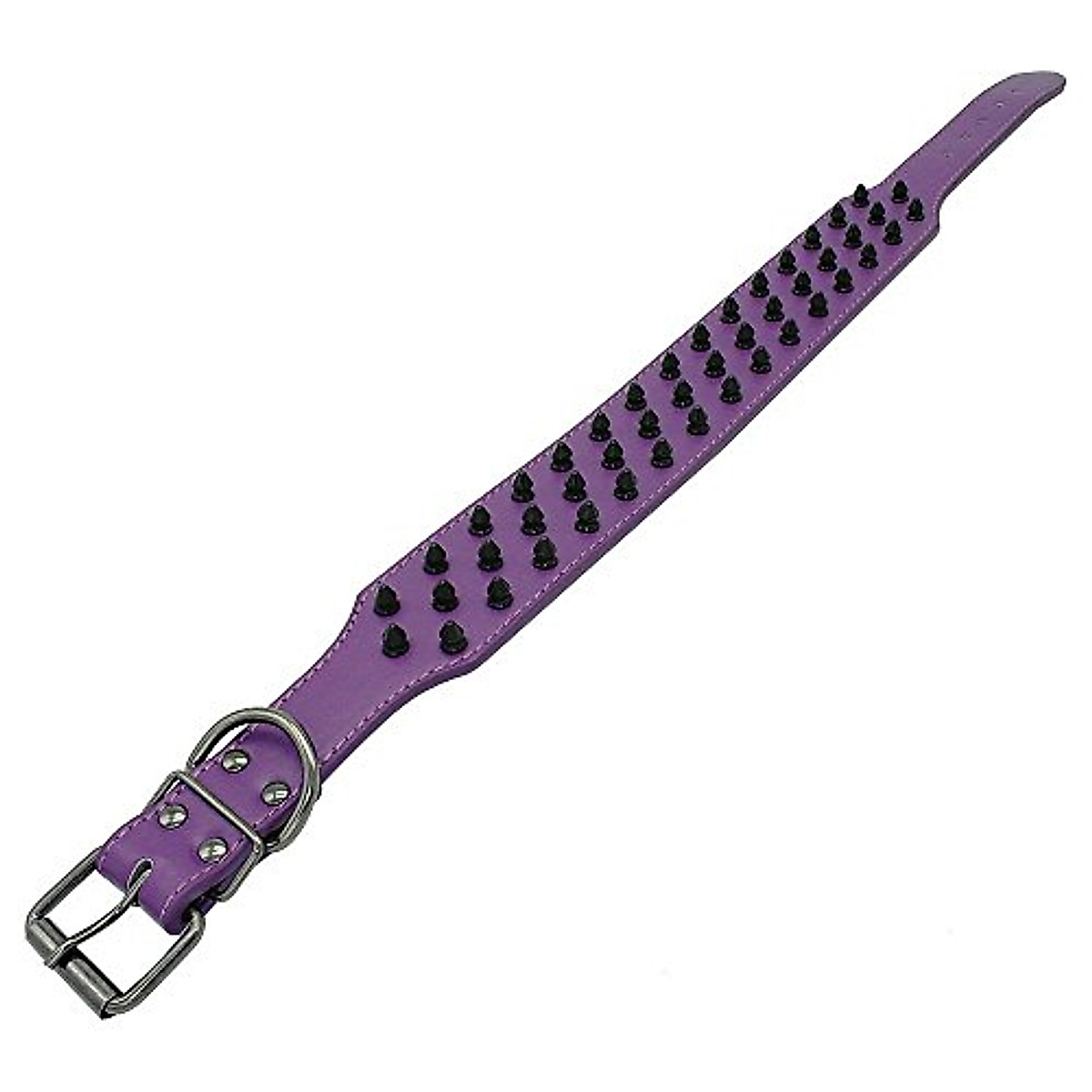 Benala 2" Black Leather Dog Collars Cool Spiked Studded Pet Dog Collar for Medium Large Dogs Pitbulls Mastiff Bully