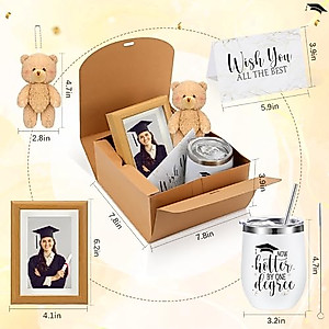 Maxdot Graduation Gifts Set 2024 Congrats Grad Tumbler and Bear Grad Gifts for Her Him Now Hotter by One Degree Include Photo Frame Wine Tumbler Bear Card Gift Box for Student Friend Graduate