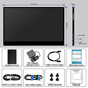 Portable Touch Monitor,Corkea 8.9 Inch 1920×1200 IPS Display with Dual USB-C and HDMI Input,HDR,Slim and Lightness,S Built-in Dual Speakers External Monitors (14 Inch 4K Touchscreen Monitor)