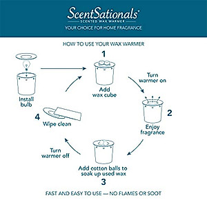 Scentsationals Wax Melt Warmer, Wax Warmer for Scented Wax Melts - Mosaic Collection Garden Delight - Candle Wax Melter for Fragrance Cubes and Tarts