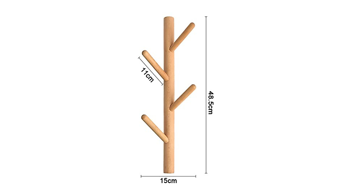 Natural Wood Tree Branch Hook - Stylish Coat Hanger
