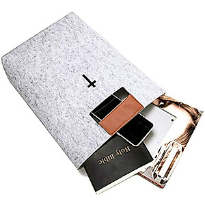 Bible Bag, Felt Bible Tote, Bible Carrying Case, Church Bag, Carved Cross Bible Cover for Women & Men Bible Study Case, Christmas Gift