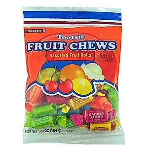 Tootsie Fruit Chews Assorted Fruit Rolls, 5.8 oz, Pack of 3