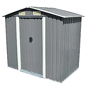 vidaXL Garden Storage Shed Metal 80.3"x52"x73.2" Garage Tool Storage House