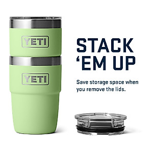 YETI Rambler 8 oz Stackable Cup, Stainless Steel, Vacuum Insulated Espresso Cup with MagSlider Lid, Key Lime