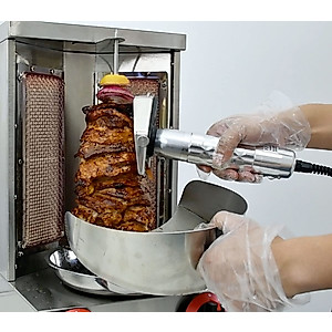 YOOYIST Electric Gyro Cutter, Professional Shawarma Doner Kebab Knife with 2 Blades, Stainless Steel Commercial Meat Cutter Machine for Shawarma