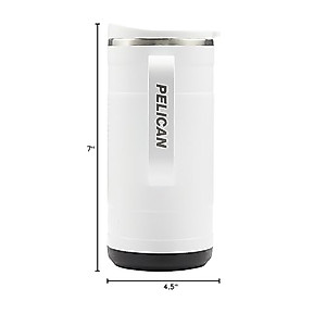 Pelican Hydration Pelican Ridge™ 18 oz Vacuum Insulated Tumbler - Recycled Stainless Steel Double Wall Travel with Dual Lid, Powder Coated Insulated Coffee Mug For Hot Cold Drinks, Bright White