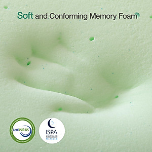 Novilla Full Size Mattress Topper, 2 Inch Gel Memory Foam Full Mattress Topper for Cool Night Sleep & Enhanced Comfort, CertiPUR-US Certified Foam, Green