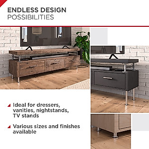 Richelieu Hardware 64217100140 3 15/16 in (100 mm) Round Furniture Leg with Levelling Glide, Chrome