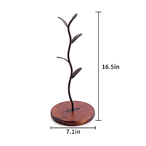 YIWANFW Mug Holder,Coffee Mug Holder Countertop Mug Tree Holder Attractive Design 16-inch Wooden Base Mug Holder Stands for Counter