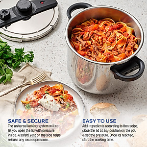 Zavor EZLock Stove Top Pressure Cooker 10 Quart - Canning Ready, Stainless Steel, Multi Pressure Levels, Easy Locking, Induction Ready, 4 Jar Canning Capacity, Digital Cookbook & Steamer Basket