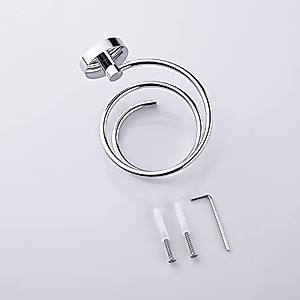 YUESIMATE Hair Dryer Holder Wall Mounted Bathroom or Bedroom Hairdryer Hanging Rack Hair Dryer Organizer Blower Dryer Organizer Universal Size,Chrome
