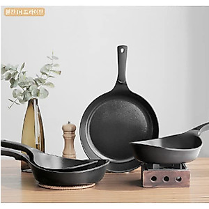 Neoflam 11" Vulcan All Black Profeesional Chef Wok | Stovetops and Induction, Nonstick T-Coating | Made in Korea (11" Wok)