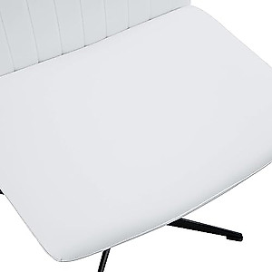 XYZTech Mid Back Executive Home Office Chair Stylish PU Leather Chair Swivel Makeup Desk Chairs Height Adjustable Modern Armless Computer Task Study Chair (Style 3)