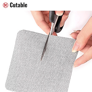 Window Screen Repair Patch, 10 Patches, 4"x 4"(10cm x 10cm), Black, 3-Layer Strong Adhesive Window Screen Mesh Tape, Repair Kit for Window and Door Screen Tears Holes