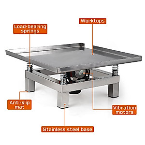 ICZW Concrete Vibration Table Small Vibrating Test Bench Stainless Steel 110V (19.7 * 19.7 inches)