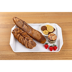 Aebeky 12-Piece White Plastic Fast Food Serving Trays,16.83 by 11.92-Inch