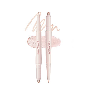 Peripera SUGAR TWINKLE DUO EYE SHADOW STICK (01 DEWY NUDE) - Shimmer, Highlighter, Convenient Eye Shadow Cream