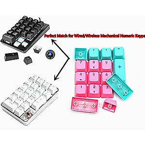 17 Keys Numeric Keypad Numpad Key Cap Number Pad PBT Doubleshot Backlit Keycaps OEM Height ANSI Layout for Cherry MX Switch Gaming 60% 87 104 108 Mechanical Keyboard (Miami NO.1)