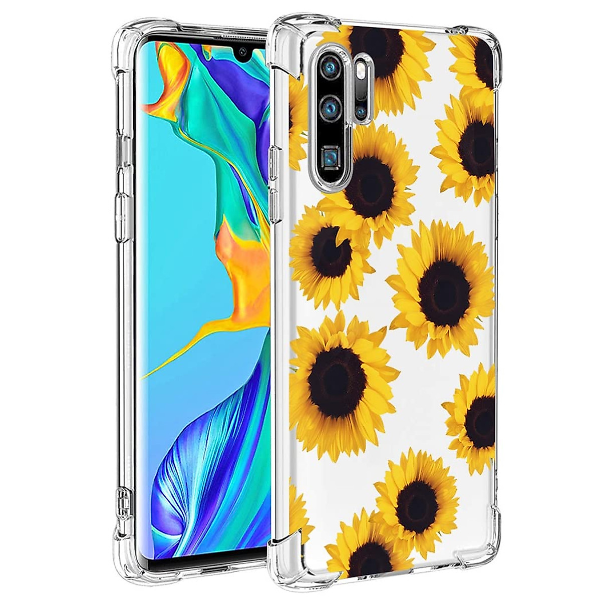 Zoeirc Case for Huawei P30 Pro VOG-L29 VOG-L04 Clear Case for Girls Women, Soft TPU Shockproof Protective Transparent Case Cover for Huawei P30 Pro (Sunflower)