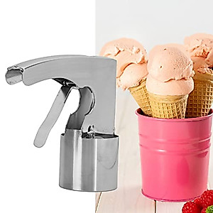 Original Ice Cream Scoop, Spring Powered Trigger Cylinder Ice Cream Scoop S304 Stainless Steel Cylinder Design for Home