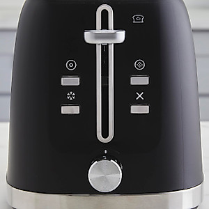 West Bend Toaster 2 Slice Extra-Wide and Deep Slots with 3 Functions and 7 Shade Settings Manual Lift Lever and Auto-Shut Off, 750-Watts, Black
