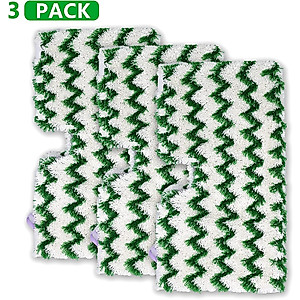 3 Pack Compatible Shark Replacement Mop Pads Steam Pocket Mops S3500 Series S3501 S3601 S3550 S3901 Green