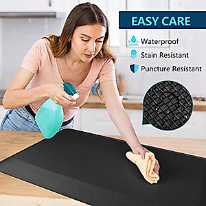 FEATOL Anti Fatigue Mat Floor Mat, Extra Thick Standing Office Desk Mat Foam Cushioned Anti Fatigue Ergonomic Kitchen Mats Comfort Standing Pad 9/10 Inch (20" x 32", Black)