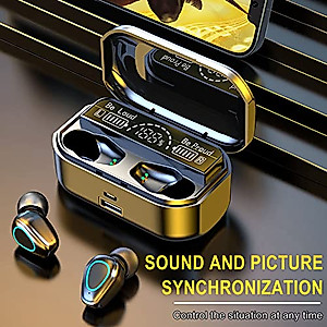 Wireless Bluetooth Headset, Low Latency, Active Noise Reduction, with LED Display Charging Case, 2000mah Large Capacity Charging Box, Can Charge The Phone, for Sport, Gaming