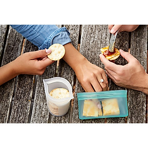 Zip Top Reusable Food Storage Bags | 3 Cup Set [Lavender] | Silicone Meal Prep Container | Microwave, Dishwasher and Freezer Safe | Made in the USA