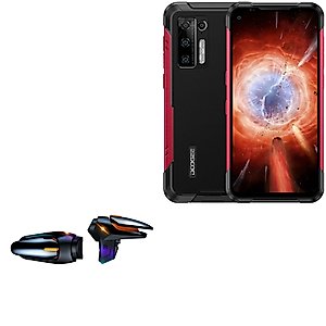 BoxWave Gaming Gear Compatible with Doogee S97 Pro - Touchscreen QuickTrigger Auto, Trigger Buttons Autofire Gaming Mobile FPS - Jet Black