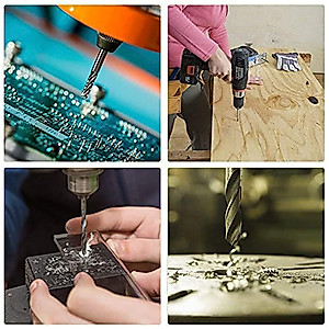 5Pcs End Mill Set, Yosoo HSS CNC 1/8'' End Mill Cutter Drill Bits 1/4'' Shank for Wood, Nylon, Aluminum, Steel, 4 Flute Straight End Mill Set 1/8'' - 1/4''