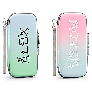 Pink Carry Made Case For Nintendo Switch/Switch OLED Console Custom Name Case with 10 Games Cartridges Protective Hearts 3D Name NC5