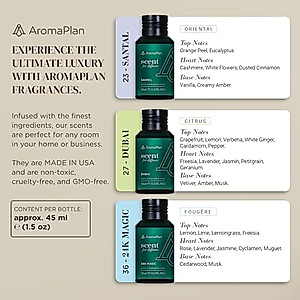 AromaPlan Bluetooth Smart Scent Air Machine for Home + 3 Fragrances– Smart Cold Air Technology, Hotel Collection Diffuser, Waterless Whole House Scent Diffuser with Top Picks Fragrance Kit, Black