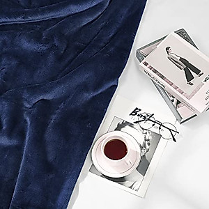 Dekoresyon Fleece Throw Blanket, Plush Fuzzy Bed Blanket Super Soft Lightweight Flannel Blankets for Couch Bed Sofa, (Navy, 50x60 Inches)