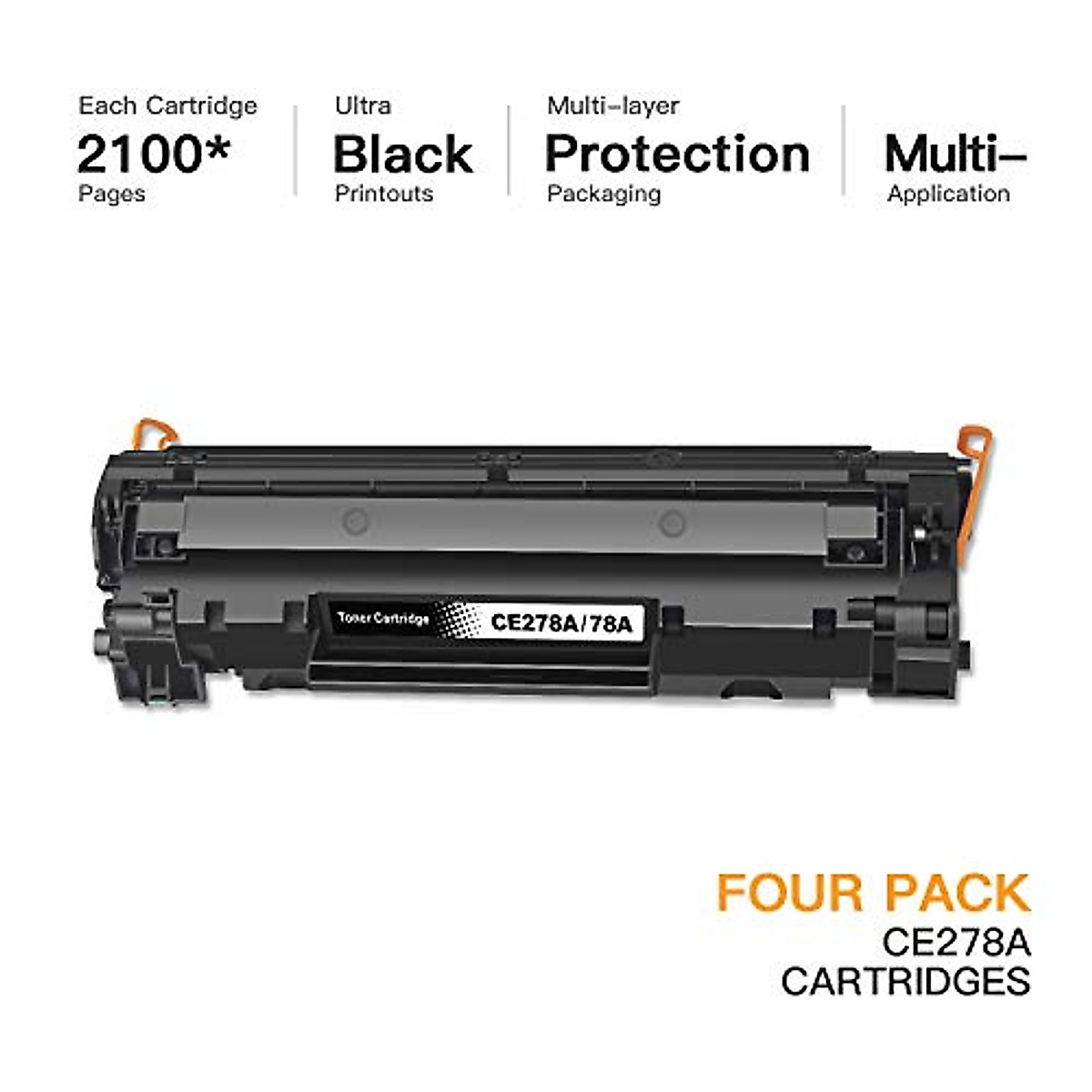 E-Z Ink (TM Compatible Toner Cartridge Replacement for HP 78A CE278A to use with Pro P1606dn, M1536dnf, P1566, P1560, P1606, M1536 Printer (Black，4 Pack)