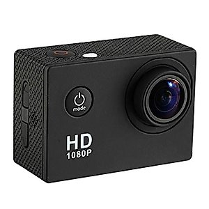 Multi-Function Shooting HF40 Sport Camera with 30m Waterproof Case, Generalplus 6624, 2.0 inch LCD Screen(Black/Gold) (Color : Black)