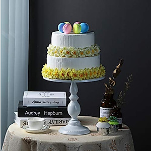 Hotity 12 Inch Cake Stand Round Cupcake Stands Metal Dessert Display Cake Stands, White