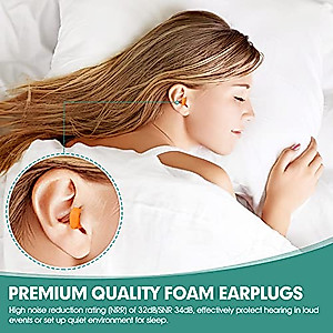 50 Pairs Earplugs for Noise Canceling Ear Plugs for Sleep Work Snoring Sound Canceling Blocking Construction Loud Noise Reducing Soft Foam Earplugs