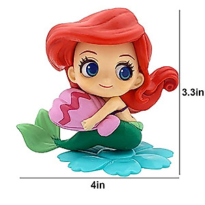 Mermaid Cake Topper Little Mermaid Doll with Seashells for Ariel Cake Decoration Mermaid Figurines for Under the Sea Mermaid Theme Princess Kids Birthday Baby Shower Party Supplies