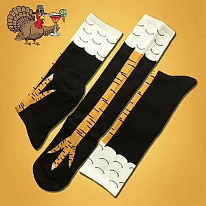FITTEE Novelty Funny Crazy Chicken Feet Socks Knee-High Turkey Socks Funny Gifts (Yellow, Medium)