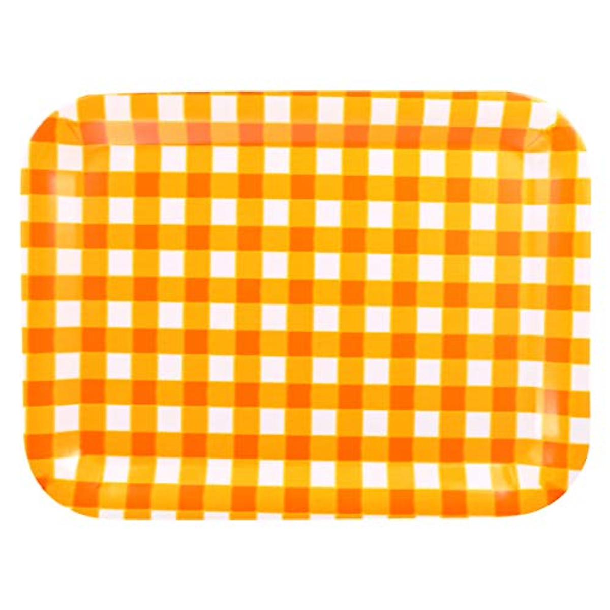 Hemoton Melamine Dinner Plates Rectangular Salad Plates Dining Dish Appetizer Serving Plates Fast Food Bread Fruit Tray for Home Kitchen Resturant (Check)