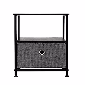 ZSEDP 1 Drawer Nightstand Bedside Jewelry Organizer Makeup Storage Box Cabinet Container Drawer Organizer for Home Bedroom Furniture