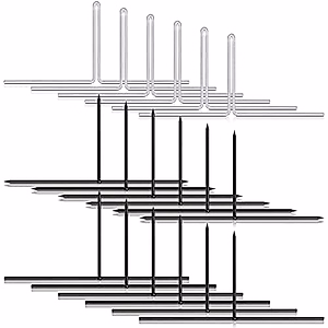 Hotop Halloween Tombstone Metal Stakes Foam Graveyard T Shape Decorative Gravestone for Yard Lawn Outdoor Garden Decorations(36 Pack), Black and Silver, approx. 6.5 x 3 inches (Stakes-IGBI95)