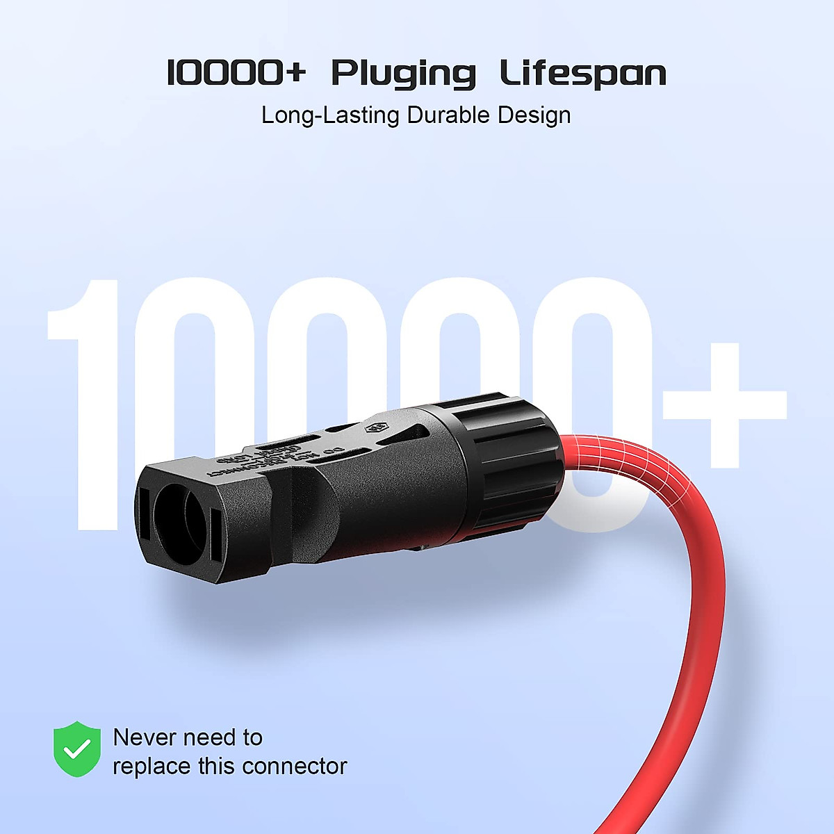 Bateria Power Solar Connectors 30A Y-Branch Cable, Solar Cable Parallel Adaptor Solar Panel Wire Connectors in Pair for Solar Panel (1*M/FF+1*F/MM)