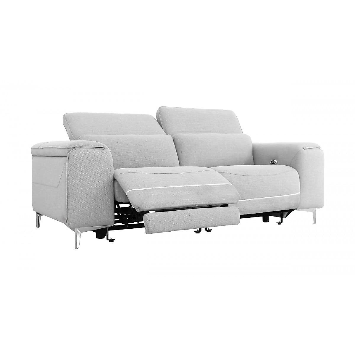 HomeRoots Modern Grey 84" Double Recliner Loveseat